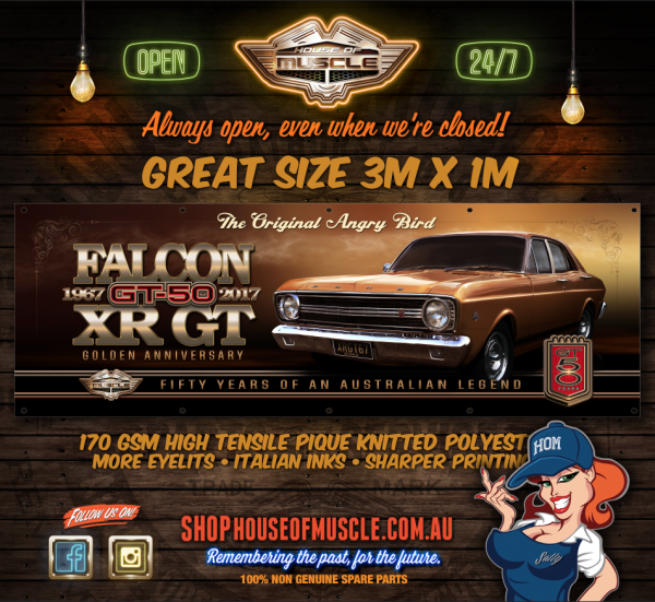 FORD FALCON XR 50TH ANNIVERSARY 3M X 1M LARGE BANNER – House of Muscle