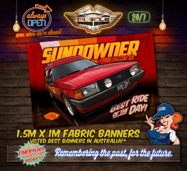FORD SUNDOWNER PANEL VAN 1.5M x 1M FABRIC BANNER – House of Muscle