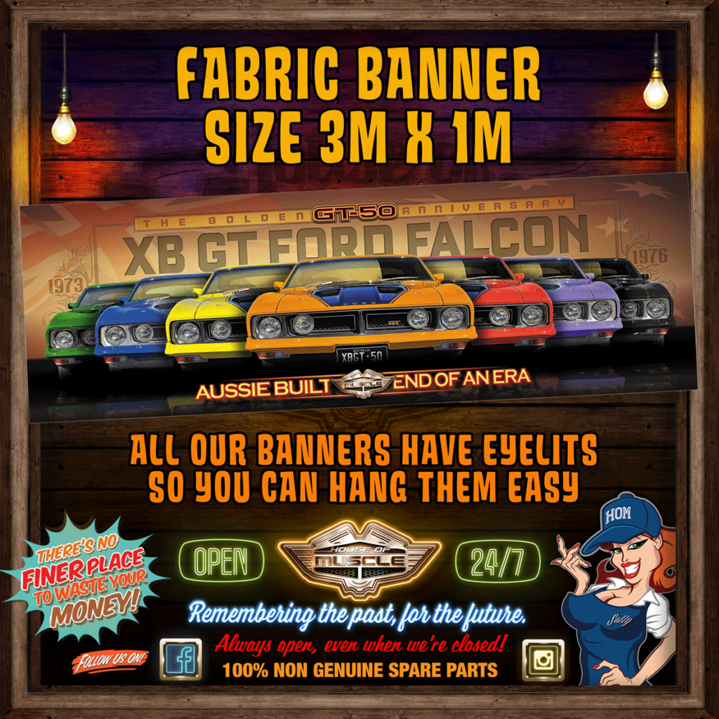 FALCON XB GT 50TH ANNIVERSARY 3M X 1M FABRIC BANNER – House of Muscle