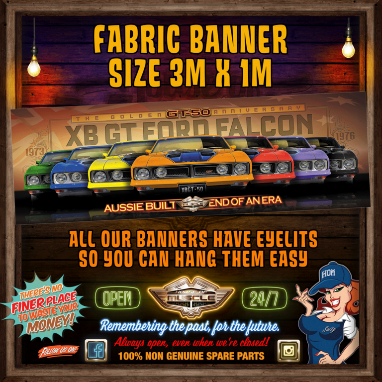 FALCON XB GT 50TH ANNIVERSARY 3M X 1M FABRIC BANNER – House of Muscle